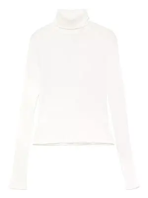 RE/DONE Ribbed Roll-neck Top - White