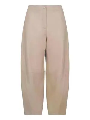 YVES SALOMON Leather Trousers - Neutrals