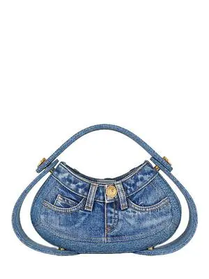 Balmain Medium Denim Jolie Madame Bag Blue
