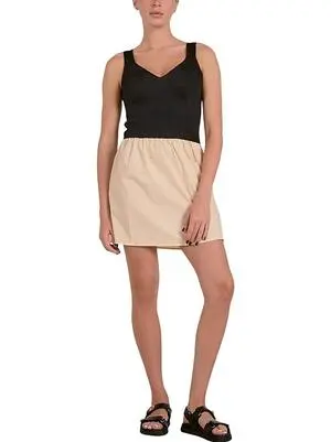 Elan Tank Dress - Beige Black