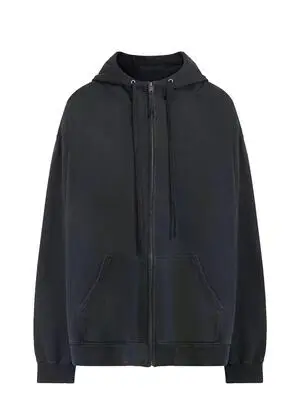 MAISON MARGIELA Zipped Drawstring Hoodie - Black