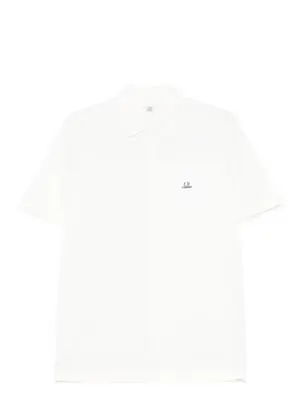 C.P. COMPANY Logo-patch Polo Shirt - White