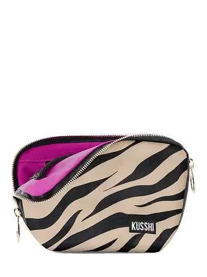 KUSSHI Everyday Makeup Bag - Zebra & Fuchsia