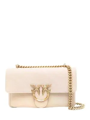 Pinko Love Birds-plaque Shoulder Bag - Neutrals