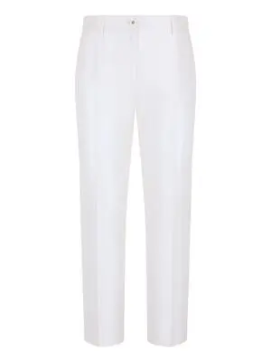 Dolce & Gabbana Tailored Mikado Silk Trousers - White