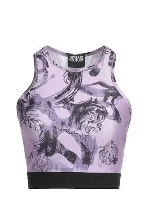 Versace Printed Cropped Top - Purple