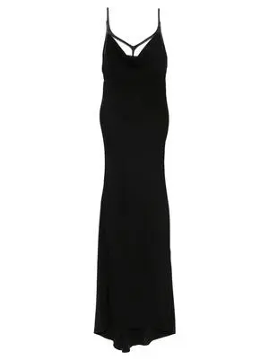 MUGLER Harness Crepe Gown - Black