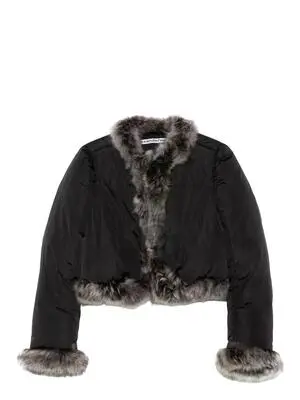 Alexander Wang Faux Fur-trim Puffer Jacket - Black