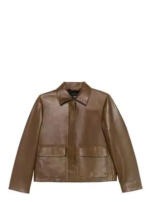 Theory Leather Jacket - Brown