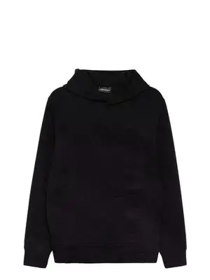 Emporio Armani Waffle-effect Hoodie - Black