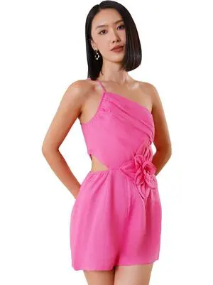 Yumi Kim Lorna Linen Romper Pink