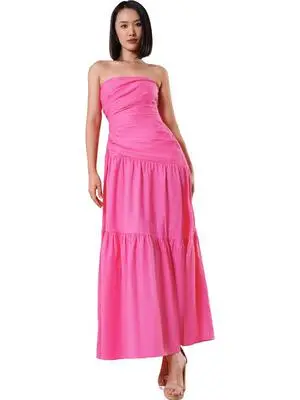 Yumi Kim Katrina Linen Strapless Dress - Pink