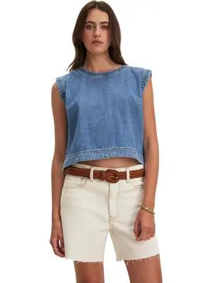 Velvet By Graham & Spencer Loren Denim Top - Navy