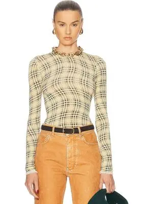 Rabanne Long Sleeve Top - Tartan Green & Yellow