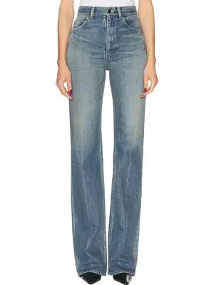Saint Laurent Bootcut Leg Jeans - Authentic Medium Blue