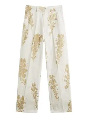 Dries Van Noten Pynam Japanese Print Trousers - White