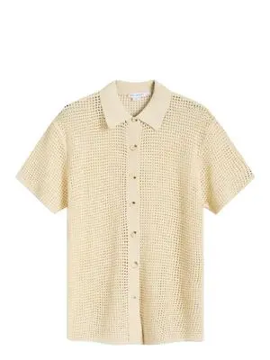 Good American Crochet Shirt - Ecru