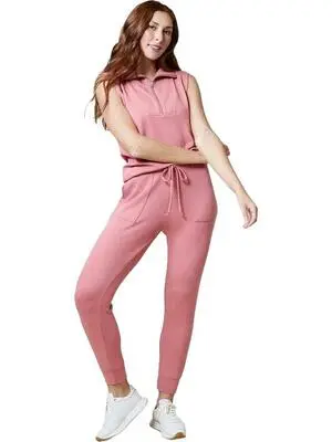 SOFTIES Athleisure Puredream 1/4 Zip Sleeveless Jogger Lounge Set - Copper Rose