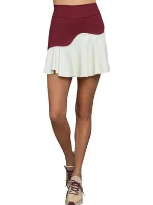 PORT DE BRAS Wave Pleated Skirt - Burgundy-chantilly