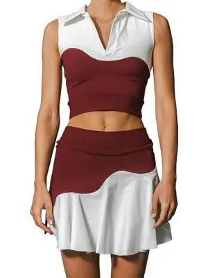 PORT DE BRAS Gio Wave Top - Burgundy-chantilly