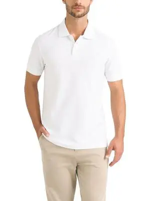 VELEZ Semi-fit Polo Shirt With Jacquard Detail White