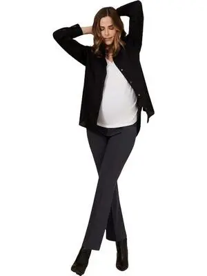 Motherhood Maternity Long Sleeve Poplin Shirt - Black