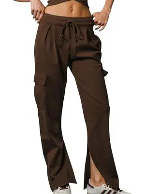 PORT DE BRAS Slit Cargo Pant - Dark Chocolate