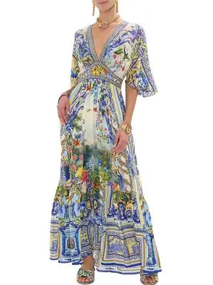 Camilla Waisted Maxi Dress With Ruffle Hem - Wall To Wall Wonders