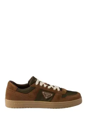 Prada Suede And Re-Nylon Downtown Sneakers Brown