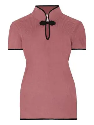 Valentino Garavani Ribbed Silk Top - Pink