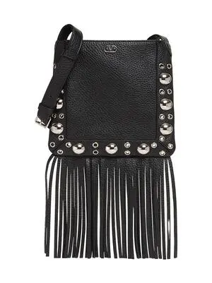 Valentino Garavani Valentino Garavani Nellcote Small Studded Leather Crossbody Bag Nero
