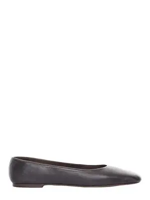 THE ROW Lambskin Leather Ballerina Flats - Black