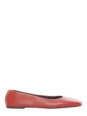 THE ROW THE ROW Lambskin Leather Ballerina Flats Rust