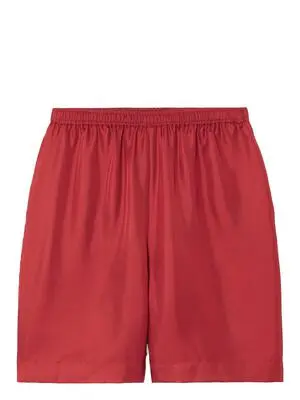 Loulou De Saison Zinia Silk-twill Shorts - Red