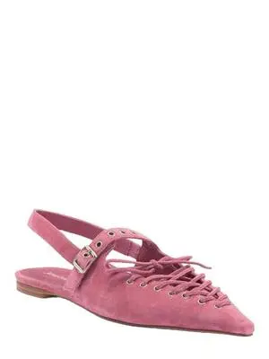 Jeffrey Campbell Jeffrey Campbell Geralt Pointed Toe Slingback Flats Dusty Rose Suede