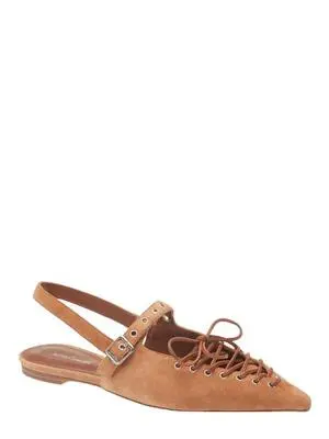 Jeffrey Campbell Jeffrey Campbell Geralt Pointed Toe Slingback Flats Tan Suede