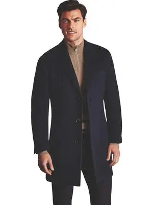 CHARLES TYRWHITT Pure Wool Overcoat - Navy