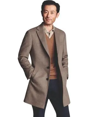 CHARLES TYRWHITT Pure Wool Overcoat - Oatmeal