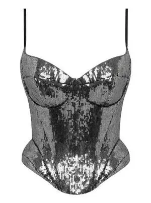 MILLA Sensational Sequined Corset - Gray