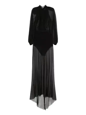 ATU BODY COUTURE Point D'esprit Maxi Skirt Set - Black