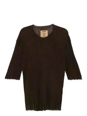 UMA WANG Knitted T-shirt - Brown