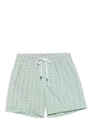 BARBA NAPOLI Paisley-print Swim Shorts - Green