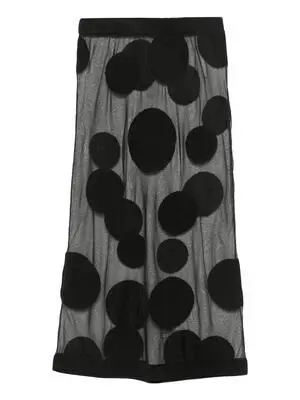 Viktor & Rolf Polka-dot Mesh Midi Skirt - Black