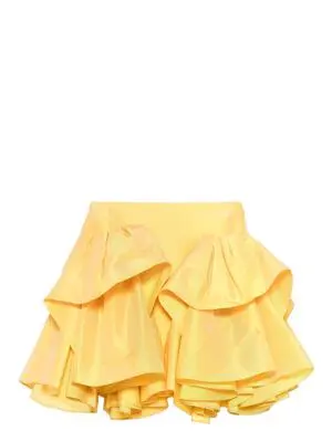 Viktor & Rolf Ruffle Detail Midi Skirt - Yellow