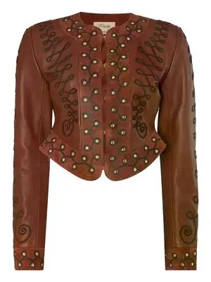 TEMPERLEY LONDON Pablo Leather Jacket - Brown