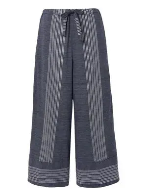 LEMLEM Desta Striped Cotton Wide-leg Pants - Blue