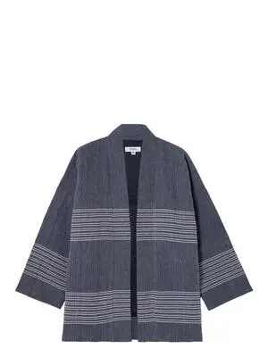 LEMLEM Terara Striped Cotton Jacket - Blue