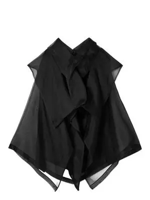 Khaite Santana Layered Draped Silk-organza Top - Black