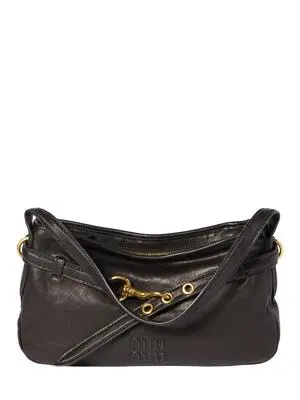 Miu Miu Nappa Leather Aventure Shoulder Bag - Black