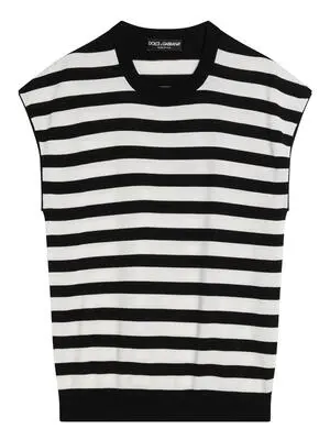 Dolce & Gabbana Sleeveless Striped Top - White